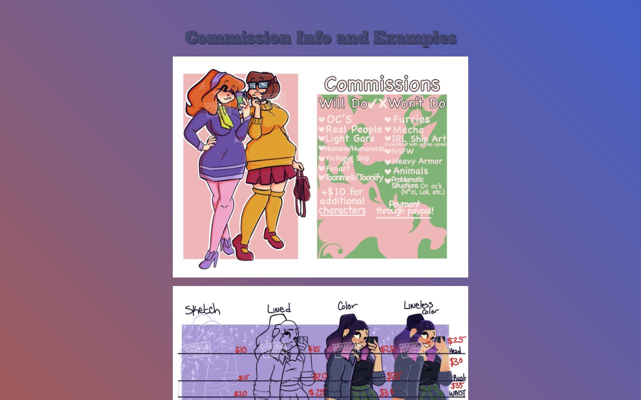 commission info